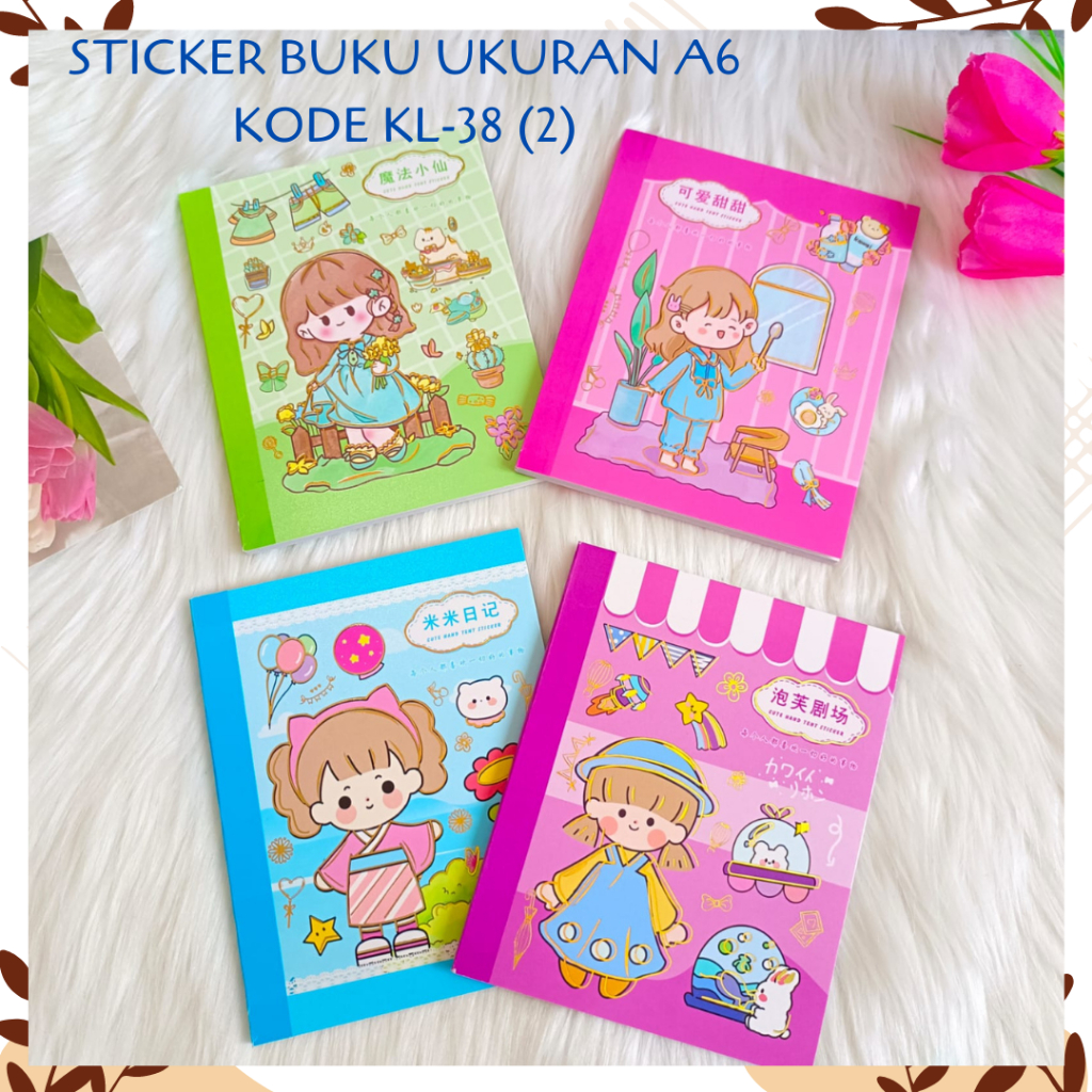Jual STICKER MODEL BUKU UKURAN A6 KODE KL-38 DAILY CUTE PATTERN ...