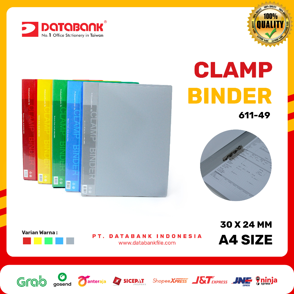 Jual DATABANK Clamp Binder A4 Penjepit Kertas Besi | Shopee Indonesia