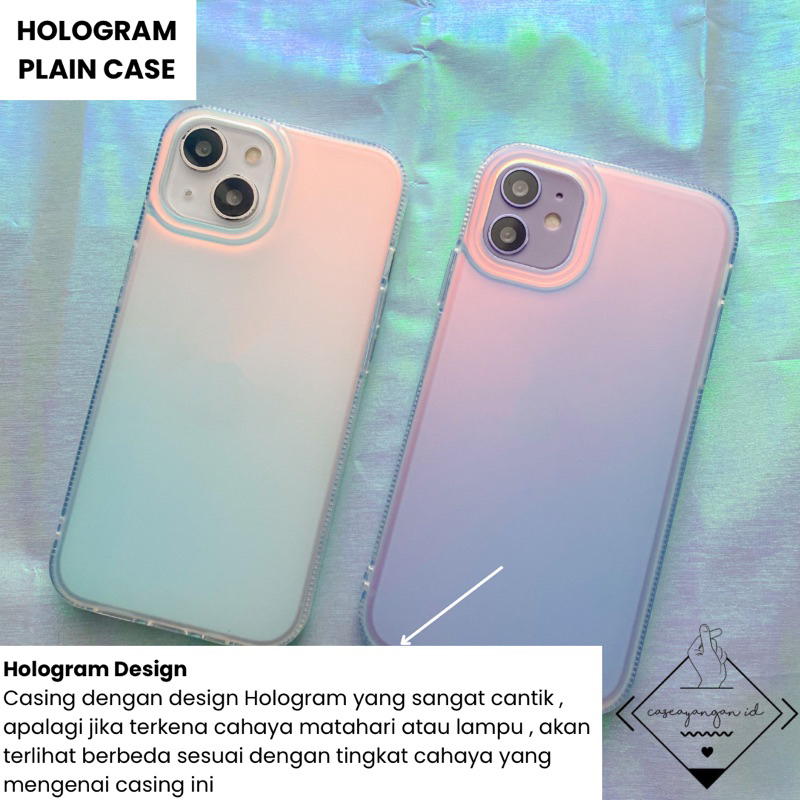 Jual Hologram PLAIN Case For Iphone 7 8 SE 2020 2022 PLUS X XS XR 11 12 ...