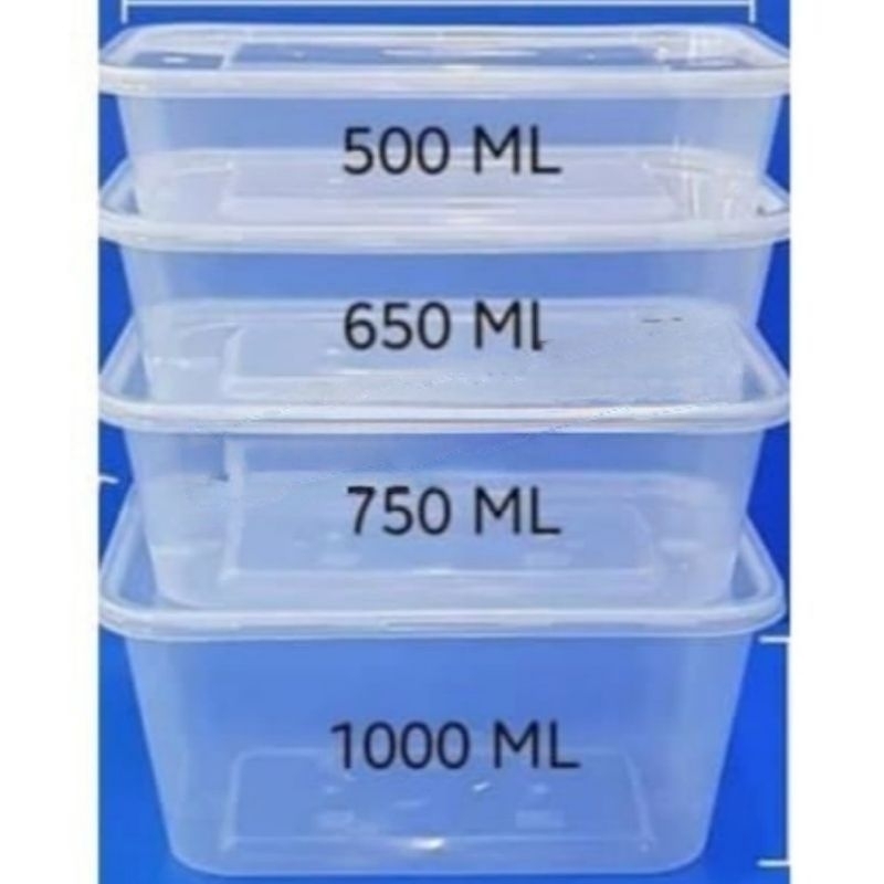 Jual KOTAK MAKAN THINWALL 500ML,650ML,750ML, 1000ML ISI PER SLOP 25PCS | Shopee Indonesia