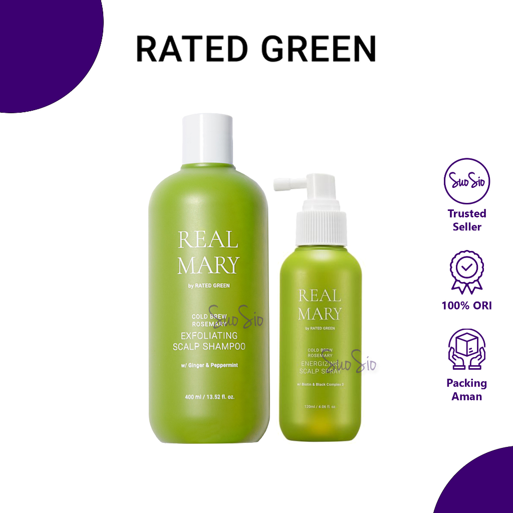 Jual [BPOM] Rated Green Real Mary Exfoliating Scalp Shampoo 400ml ...