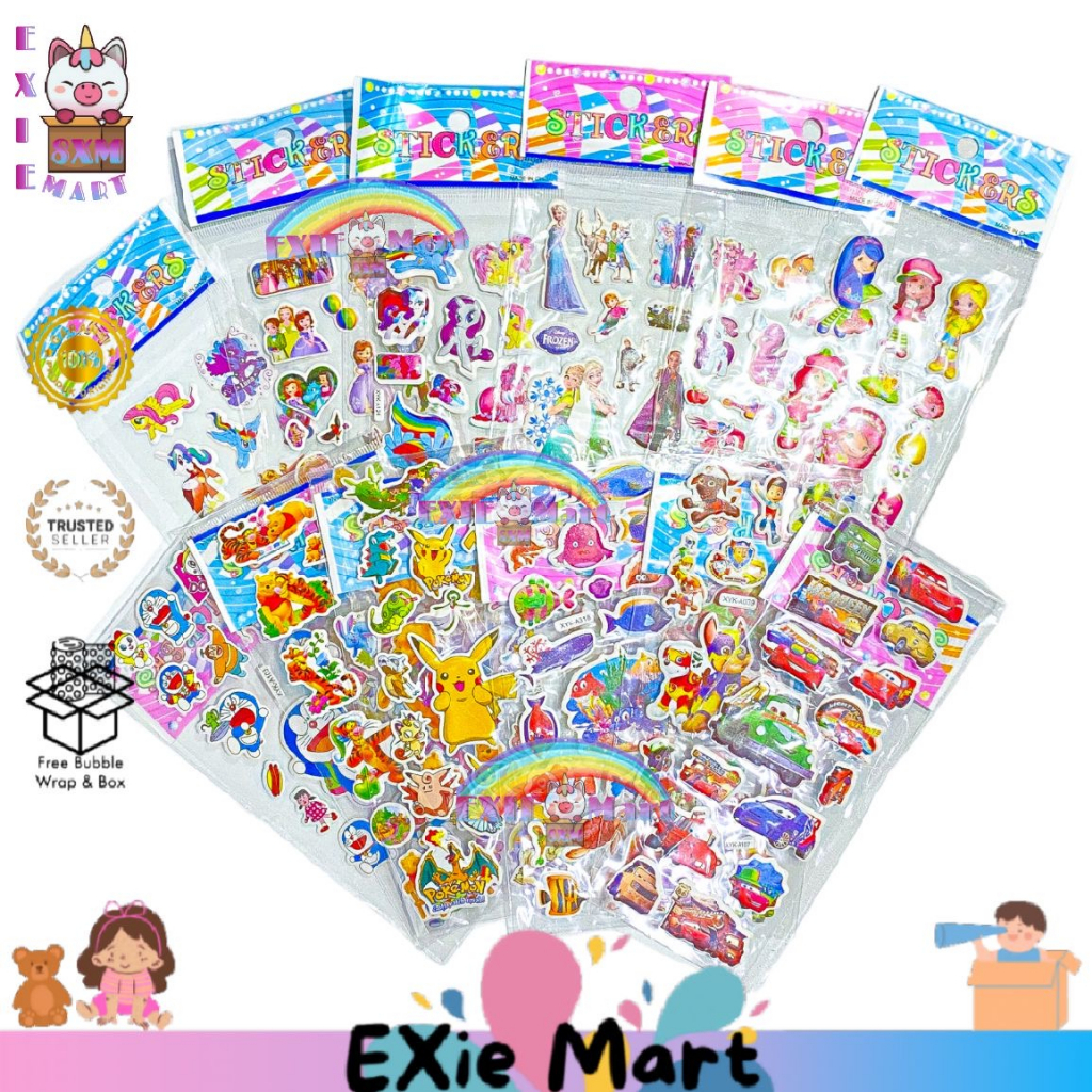 Jual STIKER 3D ANAK STICKER TIMBUL - MAINAN STICKER TEMPEL KARAKTER ...