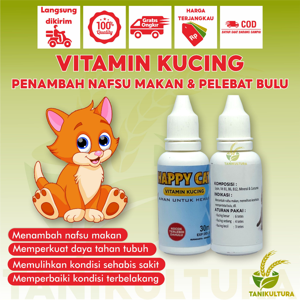 Jual Obat Vitamin Kucing Penambah Nafsu Makan Daya Tahan Tubuh Cat ...