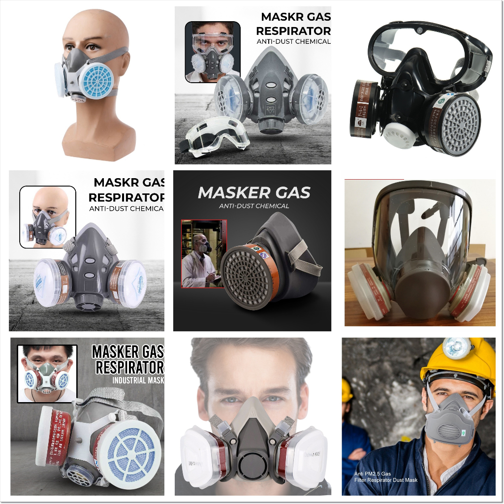 Jual Masker Gas Respirator Industrial Safety Mask / Masker Cat Anti ...