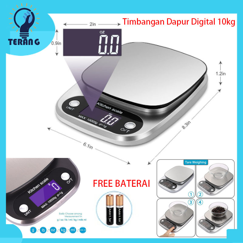 Jual Timbangan Digital 10kg Premium Kitchen Scale High Quality | Shopee Indonesia