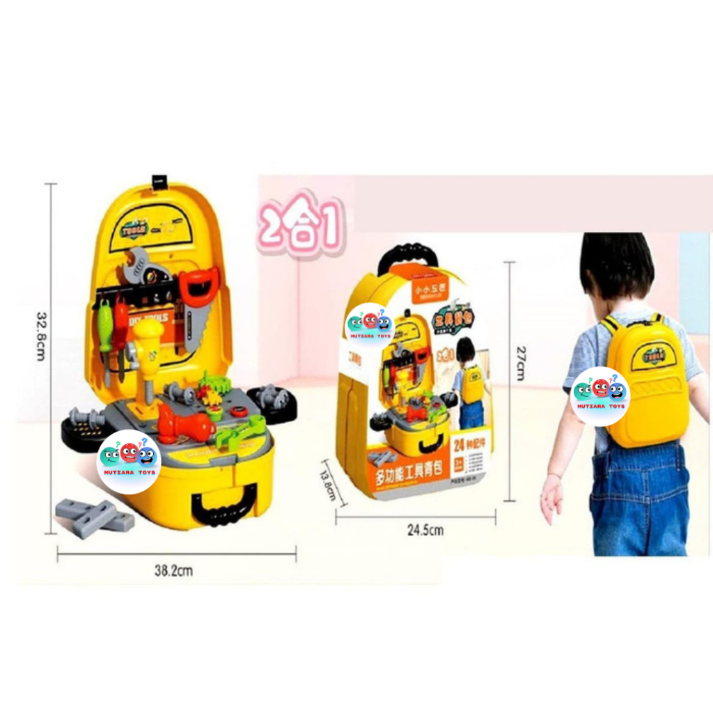 Jual MUTIARATOYS Mainan Carpenter Tools Backpack 24 pcs No.688-85A ...
