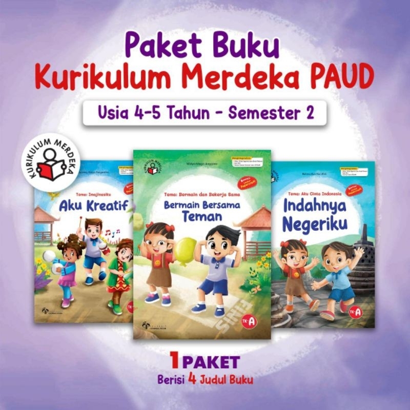 Jual Paket Buku Kurikulum Merdeka PAUD Usia 4-5 Tahun Semester 2 TA 2023/2024 -Cempaka Putih ...