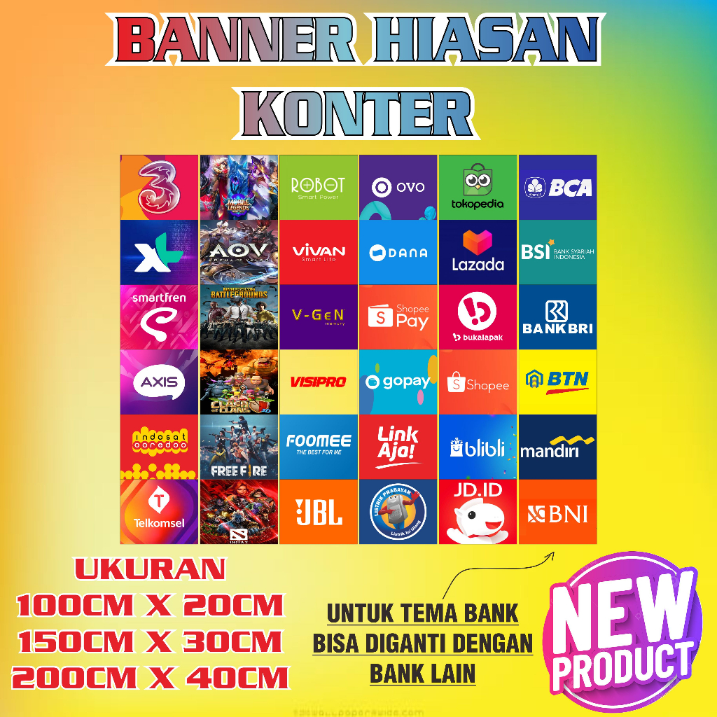 Jual BANNER - HIASAN KONTER pulsa /TOKO pulsa / bentuk berdiri | Shopee Indonesia
