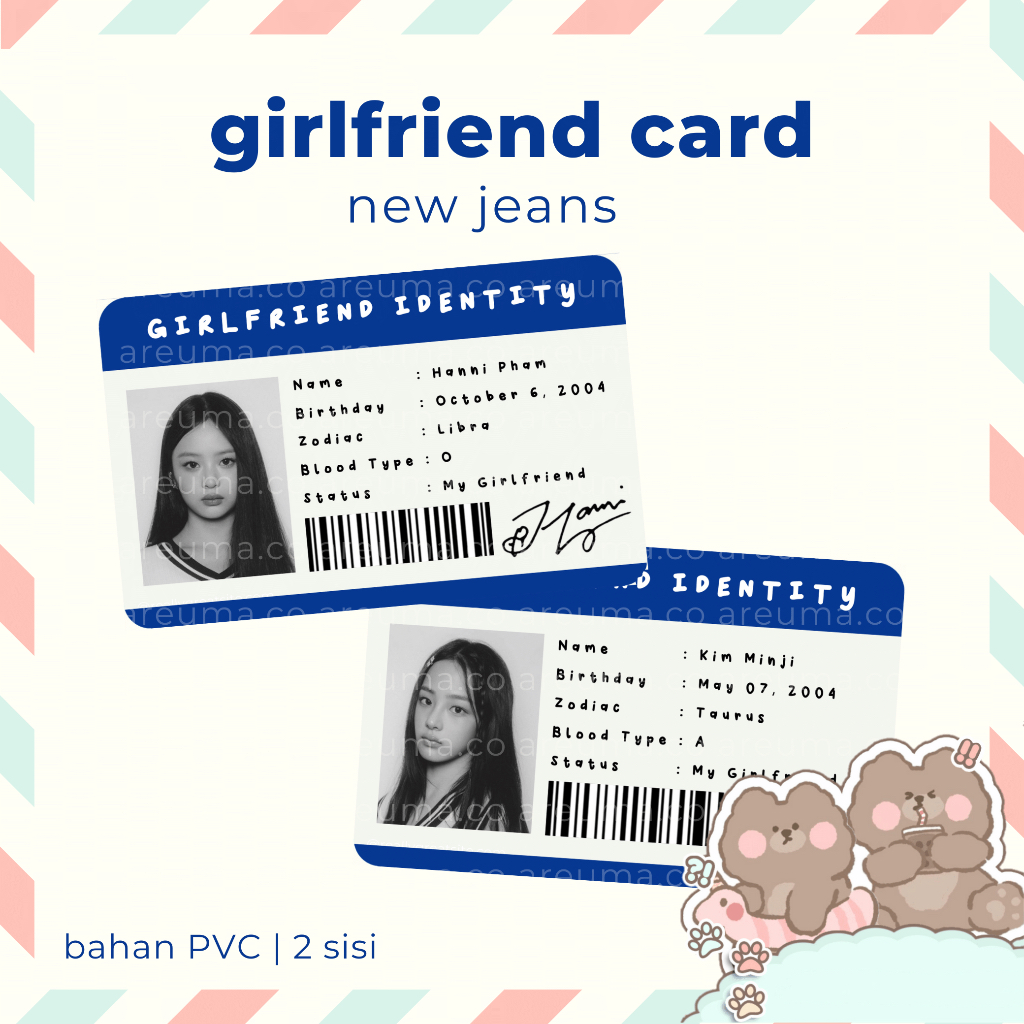 Jual GIRLFRIEND IDENTITY CARD NEW JEANS MINJI, HAERIN, DANIELLE, HANNI ...