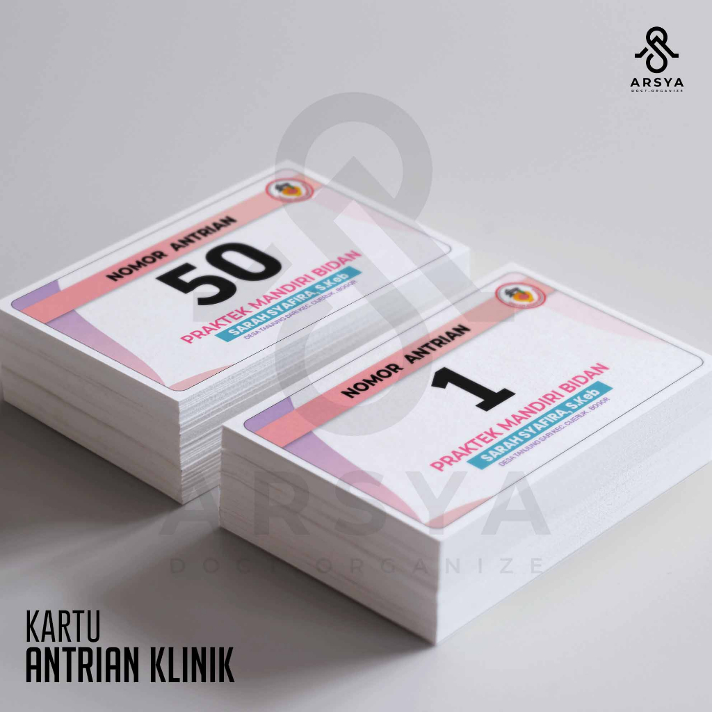 Jual KARTU ANTRIAN KLINIK 100 PCS | KARTU NOMOR ANTRAIN | CETAK KARTU ...