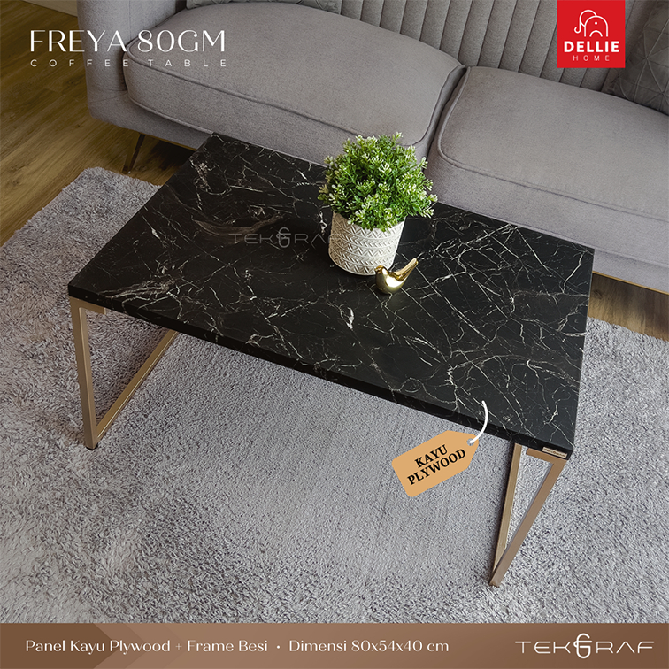 Jual Tekgraf Freya 80 GB Meja Tamu Marble Coffee Table Kayu Kaki Besi ...