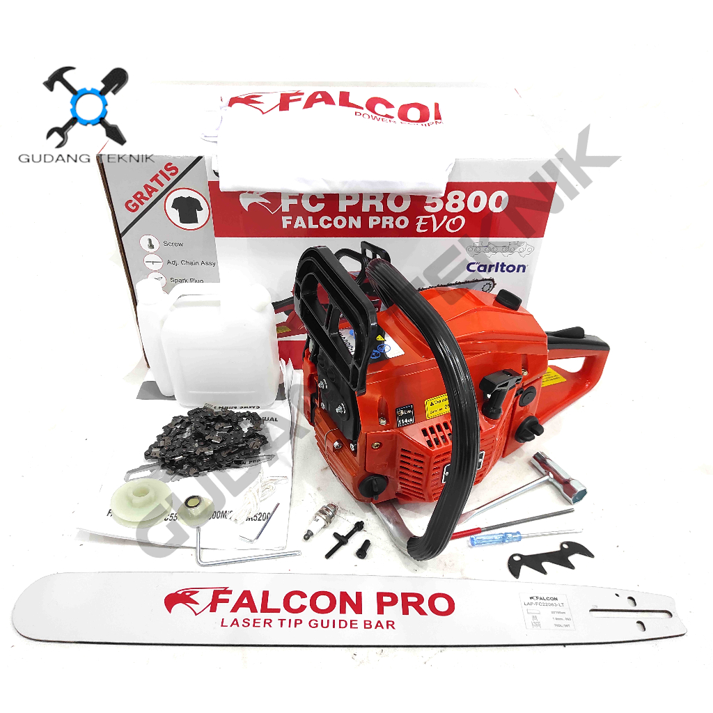 Jual Mesin Chainsaw 22" LASER FC5800 EVO FALCON / Mesin Gergaji Kayu ...