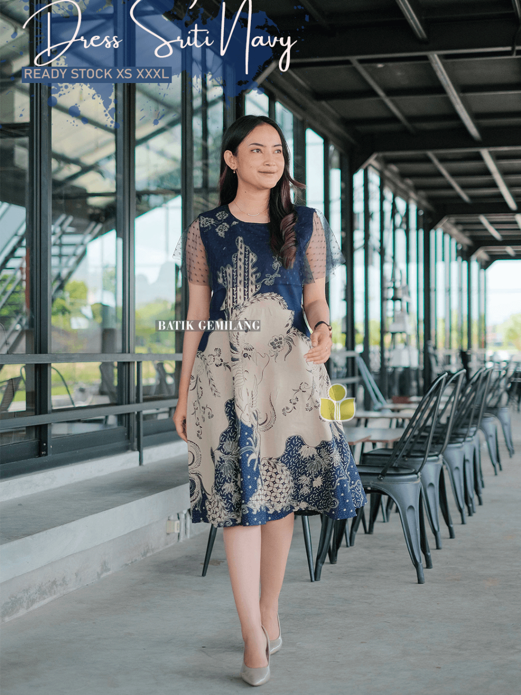 Jual BATIK GEMILANG - Motif Srity Navy | Shopee Indonesia