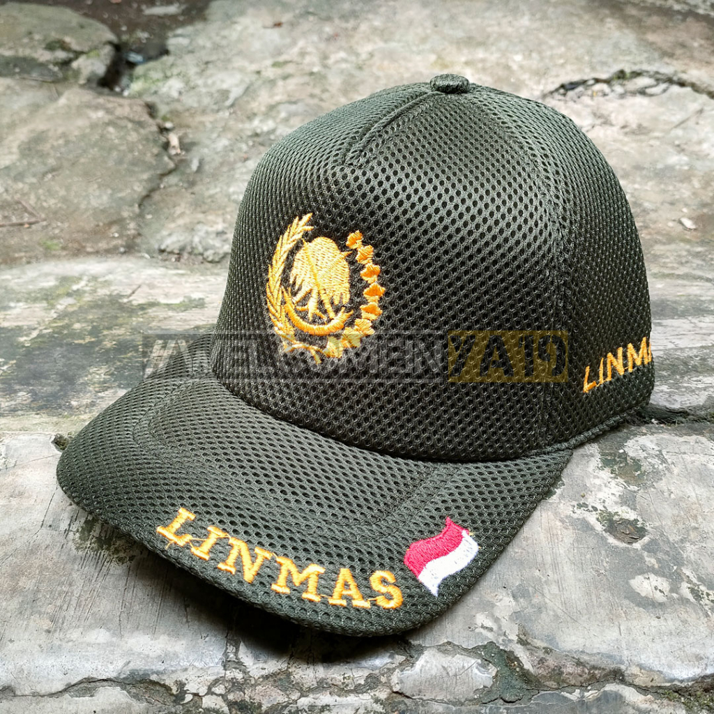 Jual Topi Jaring Linmas Logo / Topi Jala Linmas / Topi Linmas Jala Mess ...