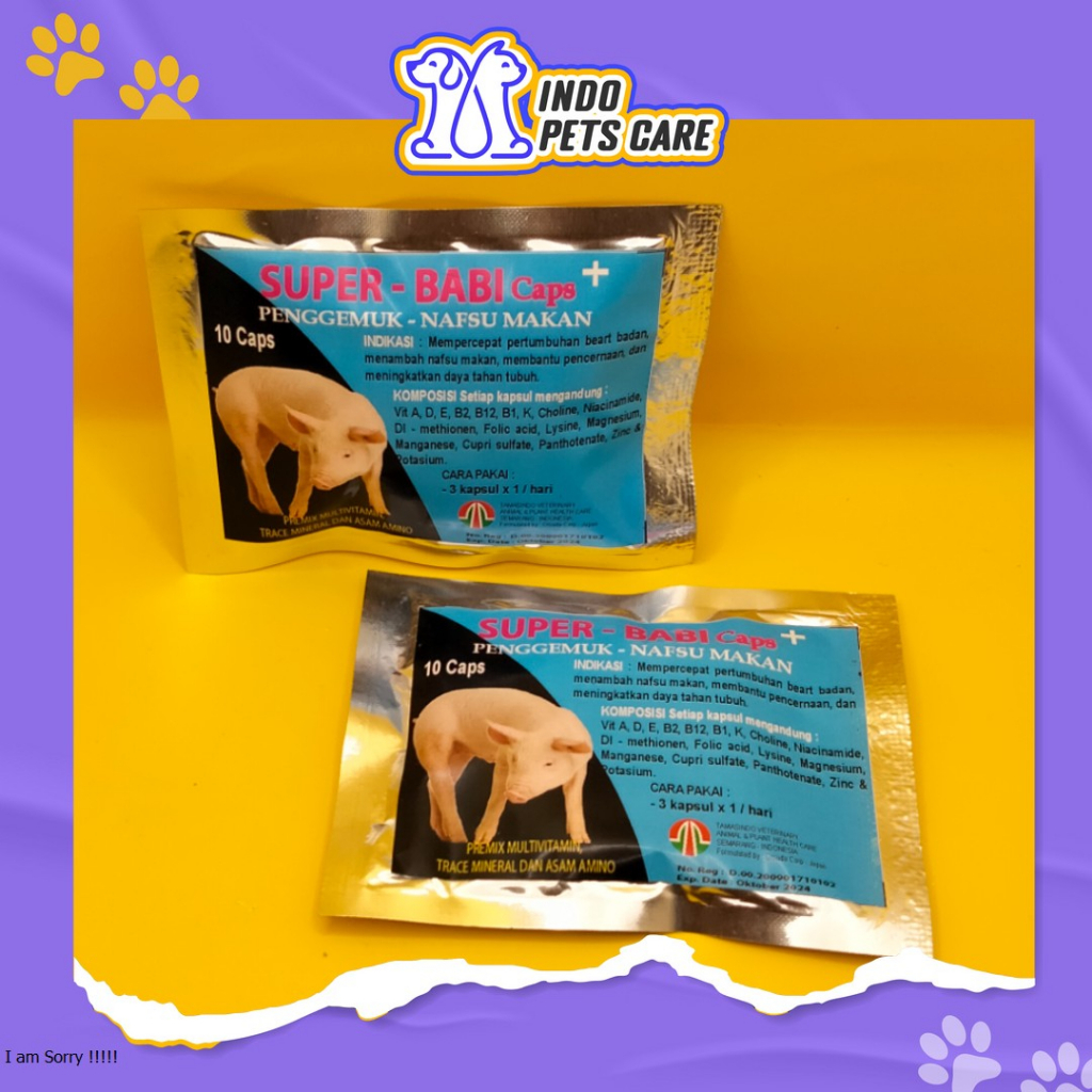 Jual OBAT VITAMIN SUPLEMEN PENAMBAH NAFSU MAKAN BABI - SUPER BABI 10 ...