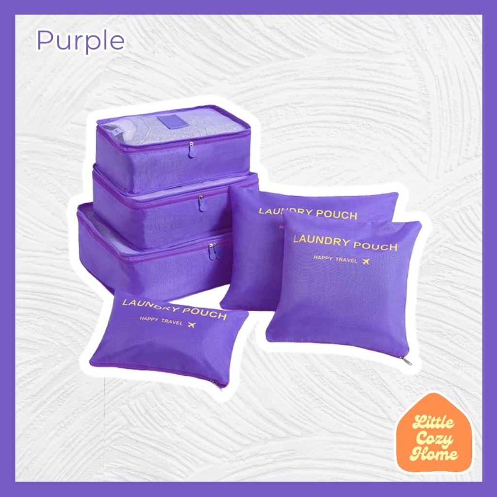 Jual 6 in 1 Travelling Pouch / Travel Packing Cubes / Laundry Bag Pouch ...