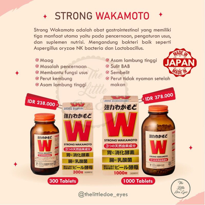 Jual Strong Wakamoto Dried Yeast Obat Pencernaan Maag Gerd Original ...
