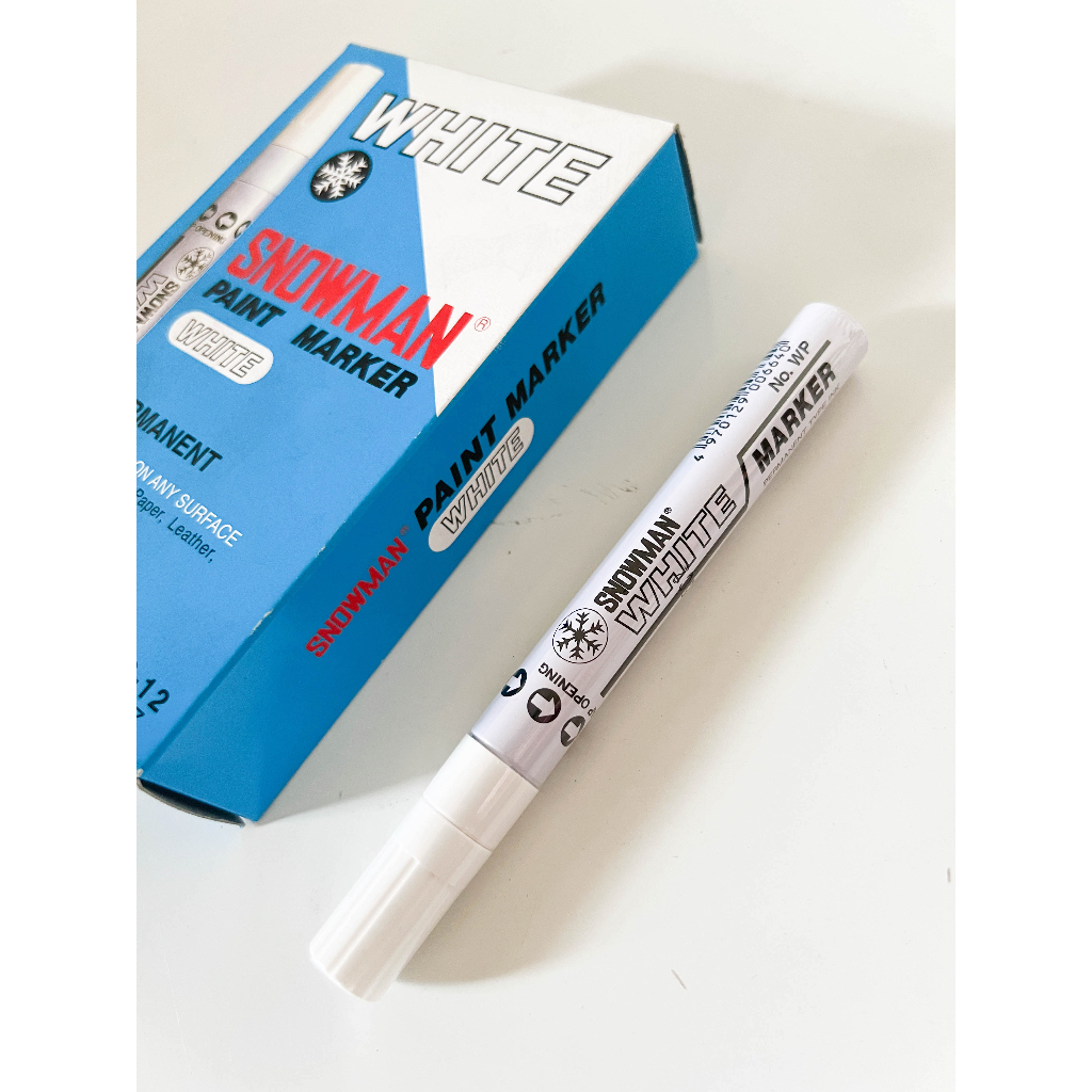 Jual Spidol Permanent SNOWMAN White Paint Marker Putih | Shopee Indonesia