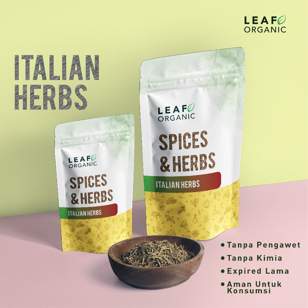 Jual Italian Herbs LEAF ORGANIC Rempah Khas Italia Seasoning Spices Premium Kering Murni Organik ...