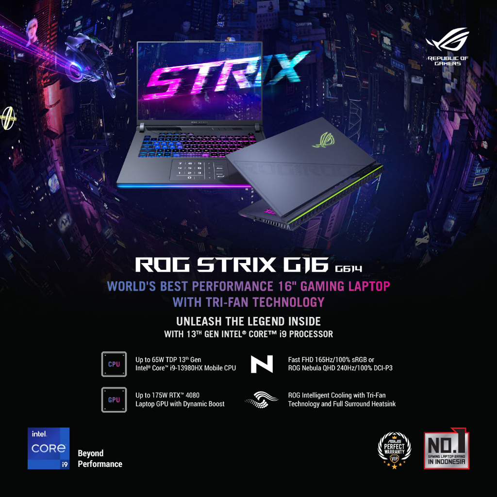 Jual Asus ROG Strix G16 G614JU-I745J8G-O i7-13650HX/16G/512G/RTX4050-6G ...