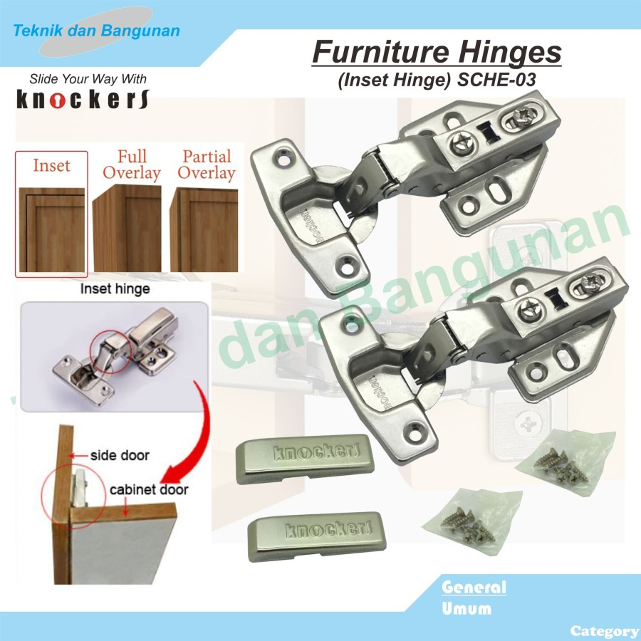 Jual Cabinet Hinges / Engsel Sendok Knockers SCHE-03 (Inset) | Shopee ...