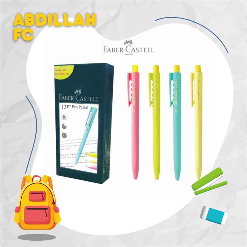 Jual (1 pak ) BOLPEN FABER CASTELL P7 / Ballpoint Pen P7 Pastel 0,7 ...