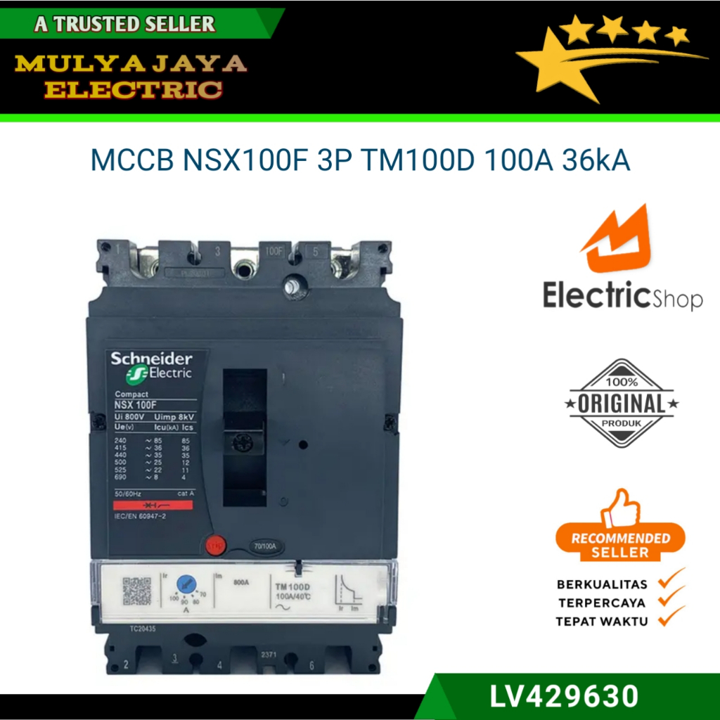 Jual Mccb/Breaker schneider nsx100f 36kA 3pole TM63D LV429632 | Shopee Indonesia