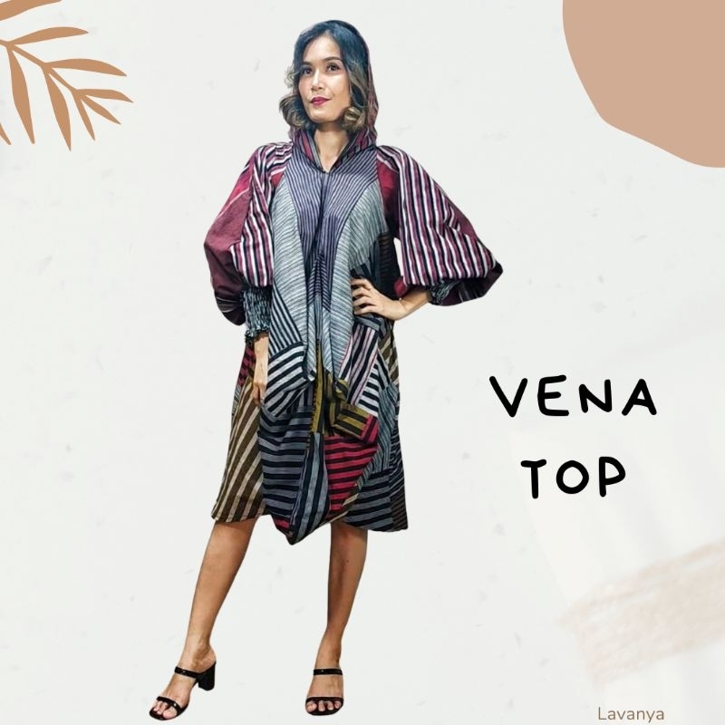 Jual Tunik/Baju Batik Lurik - Vena Top - Lavanya | Shopee Indonesia