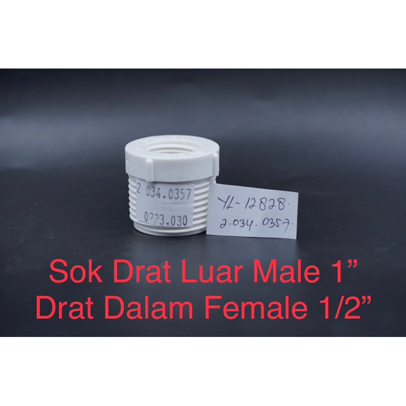 Jual PVC Reducer Sok 1 inch Drat Luar X 1/2 inch Drat Dalam 32mm Male ...