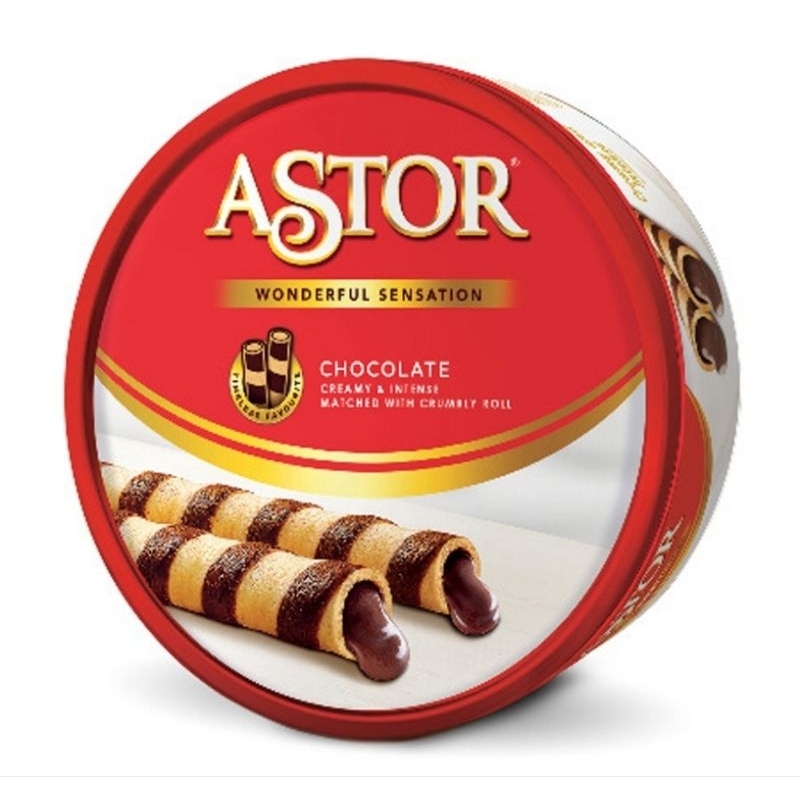 Jual ASTOR WAFER STICK CHOCOLATE BISKUIT KALENG 156g | Shopee Indonesia