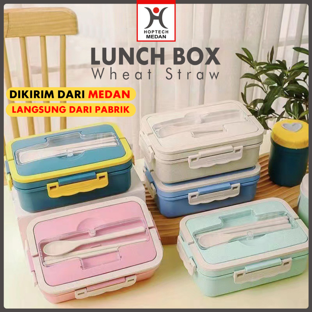 Jual Lunch Box Set Kotak Bekal Makan 1000ml 4 In 1 Dengan Alat Makan | Kotak Bekal Anak dan ...