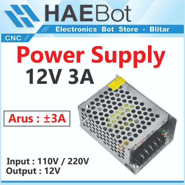 Jual [HAEBOT] Power Supply Switching 12V 3A DC PSU 40W Jaring 110/220 VAC 12 V Adaptor Adapter ...