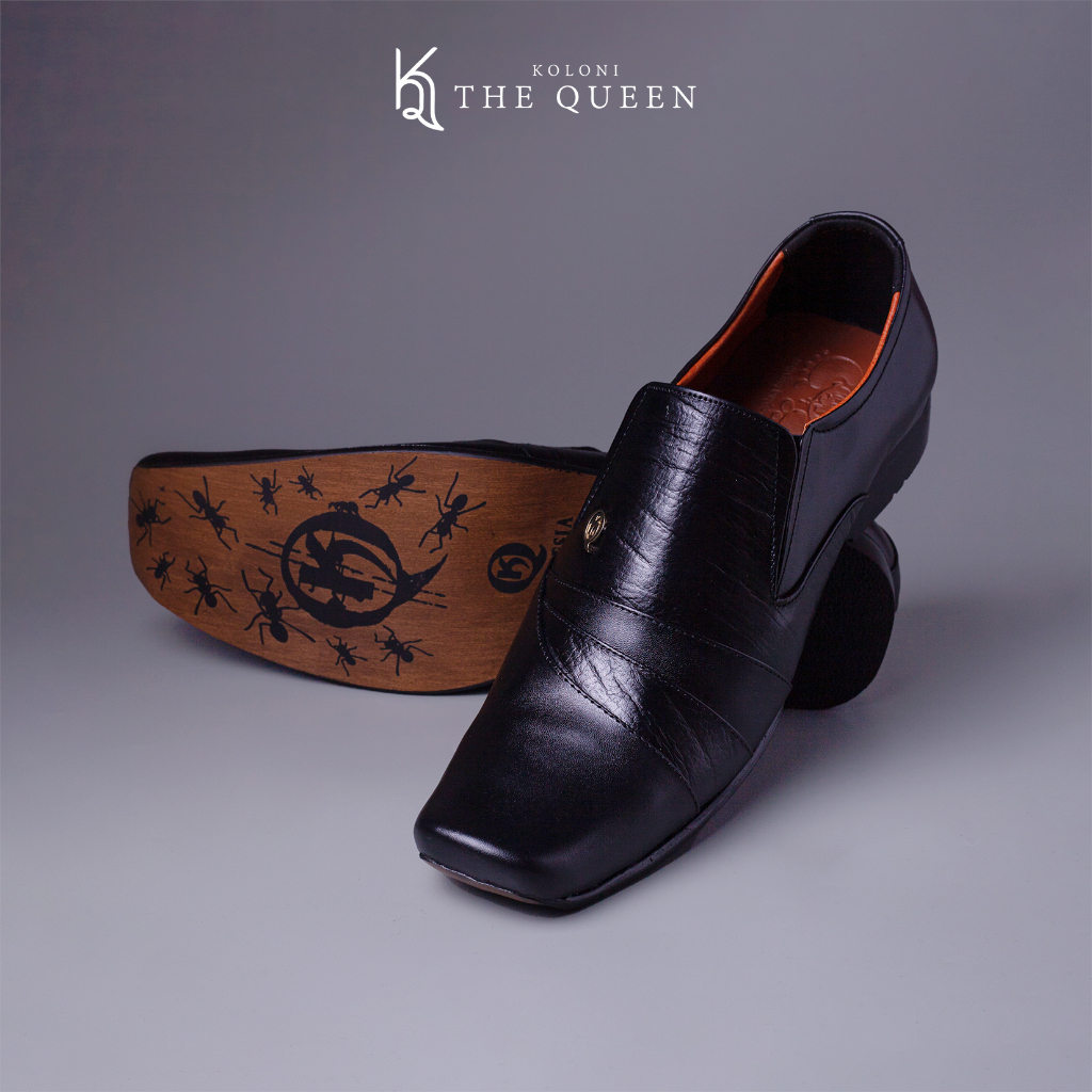 Jual KQ Indonesia Sepatu Pantopel Pria K-7079 Original Kulit Asli-Black ...