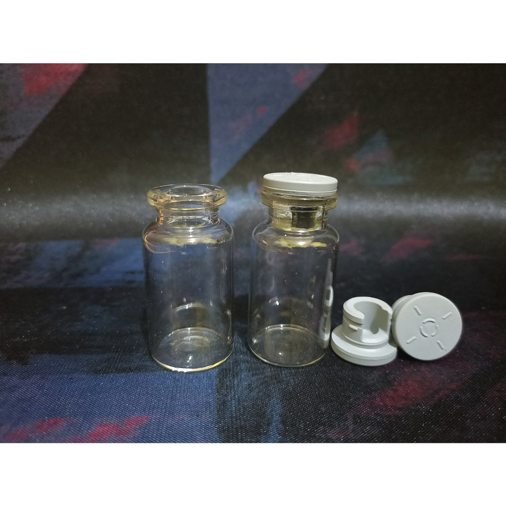Jual Botol Kaca Vial 10ML Tutup Karet Tinggi / Clear Vial / Glass 10 ML ...