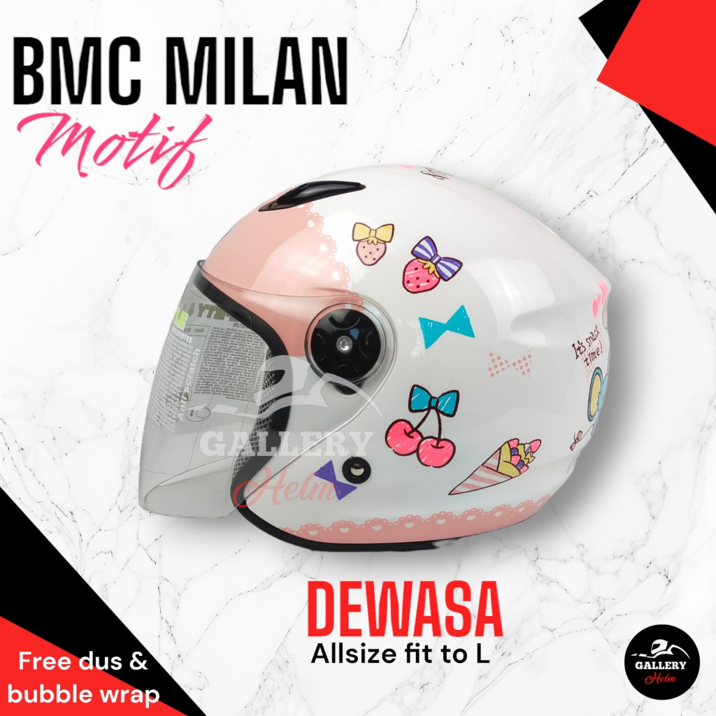 Jual HELM BMC MILAN SANRIO MELODY PASTEL PINK/WHITE | HELM HALF FACE ...
