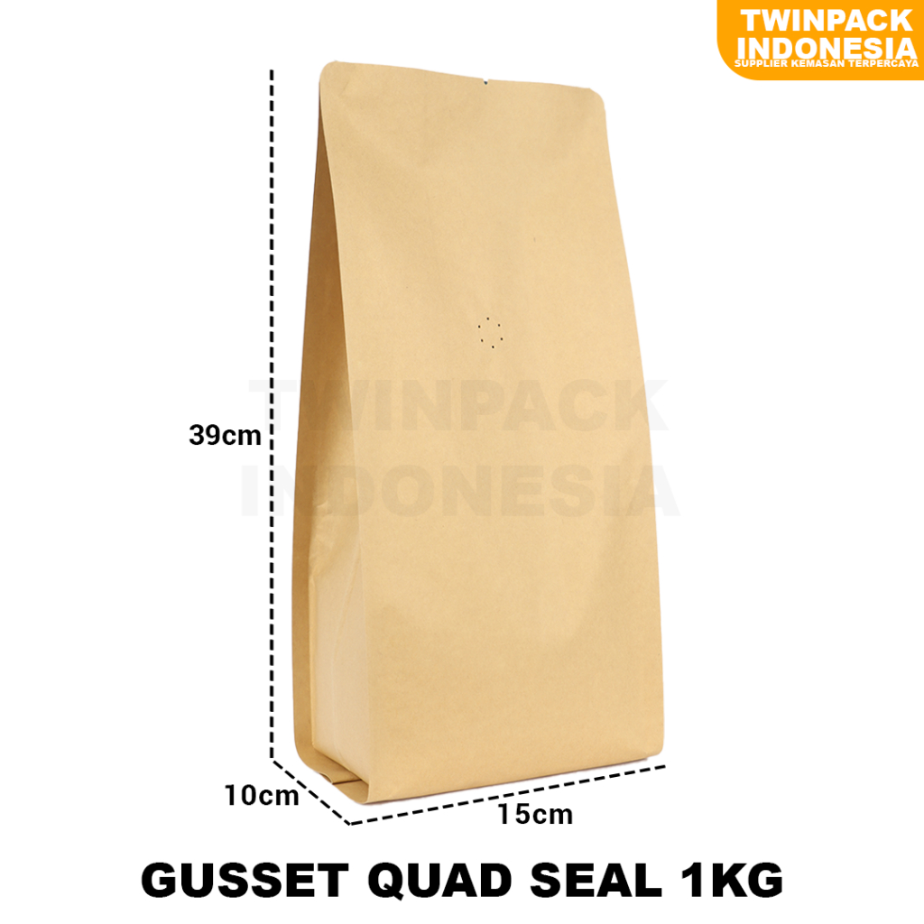 Jual Kemasan Kopi 1 Kg Kraft Paper Gusset Premium Aluminium Foil ...