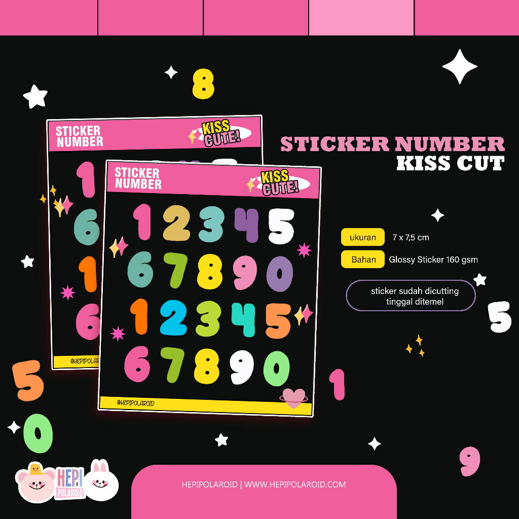 Jual Sticker Number KIss Cut Stiker Angka | Shopee Indonesia