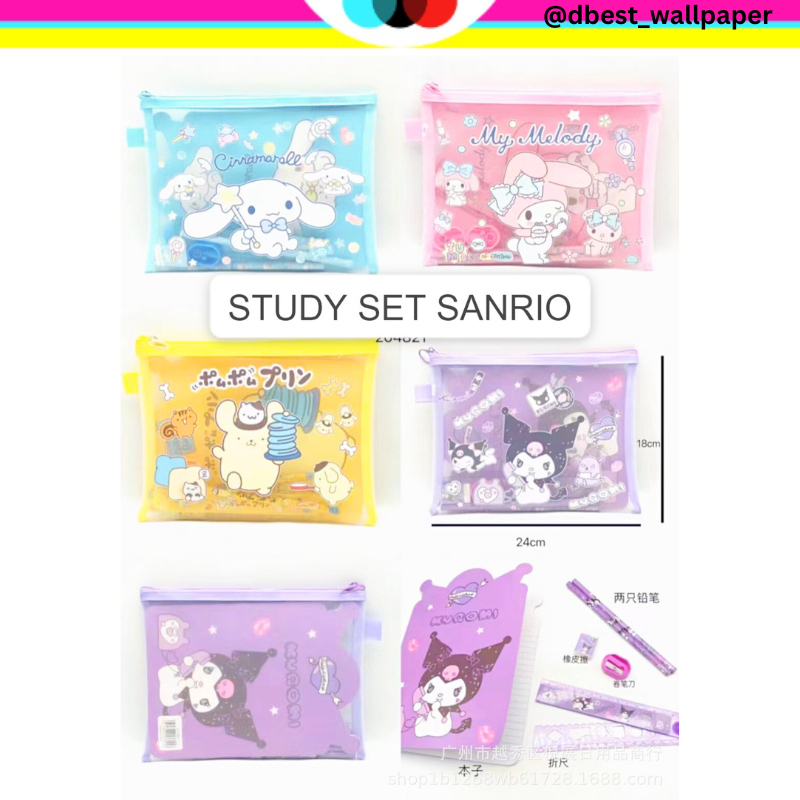 Jual POUCH SANRIO STUDY SET SANRIO PERALATAN TULIS ANAK SET ALAT TULIS ...
