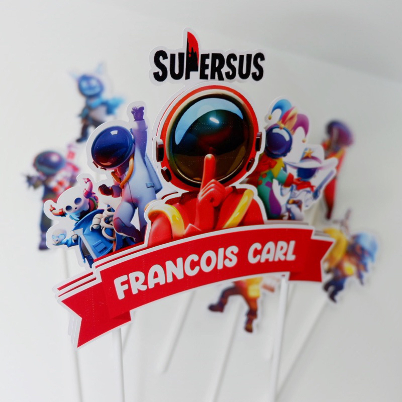 Jual Cake Topper 3D Karakter Supersus Super Sus Game Among Us 3D ...