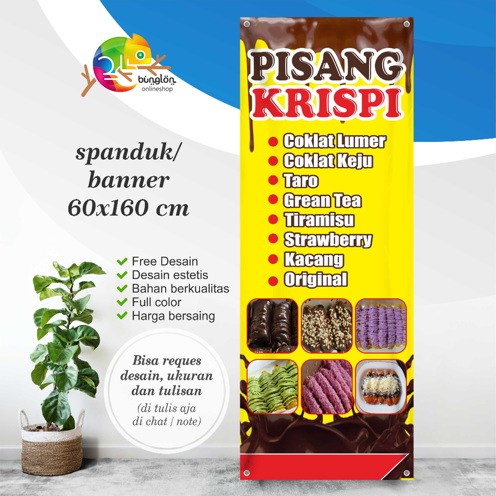Jual 60x160 Spanduk Banner Pisang Krispi | Shopee Indonesia