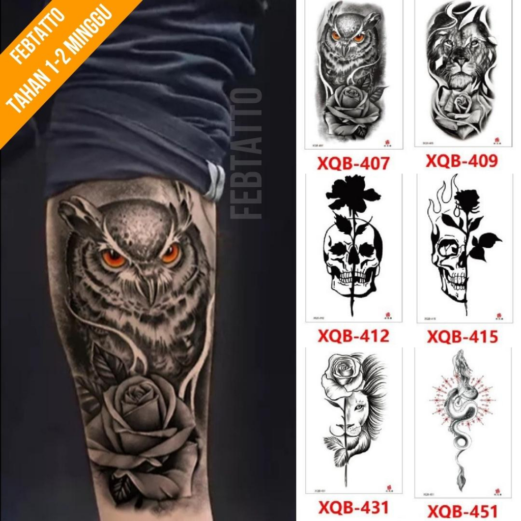 Jual Tato Temporer Ukuran 21cmx11cm Tato Lengan Tato Dada Tato tangan ...