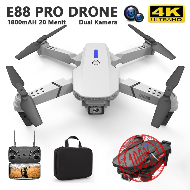 Jual Drone E88 Pro 4K Dual Camera Mini RC 4K HD Lipat Quadcopter Drone Lipat Helikopter Wifi FPV ...