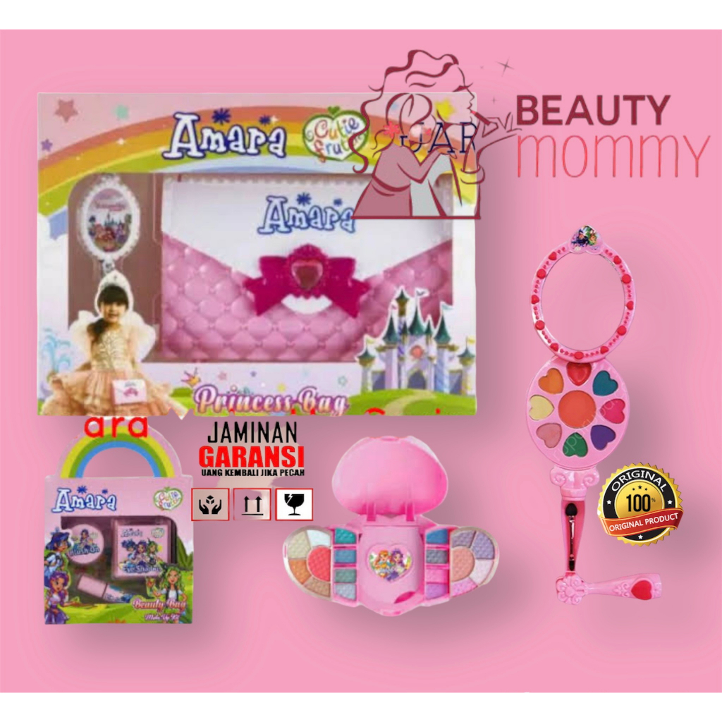 Jual Amara Fantasy Mirror Beauty Bag Make Up Kit makeup anak lipstick ...