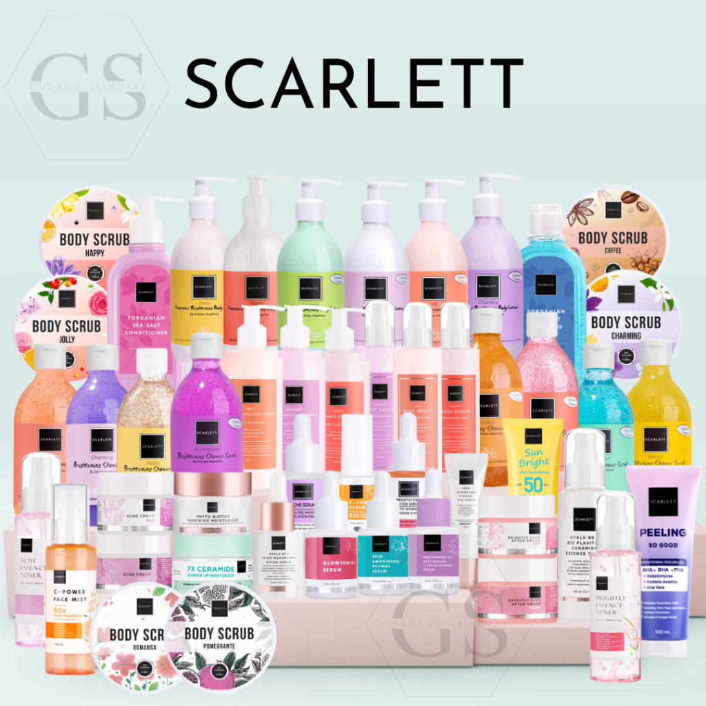 Jual Scarlett Whitening Series Shower Gel Body Scrub Body Cream Body ...