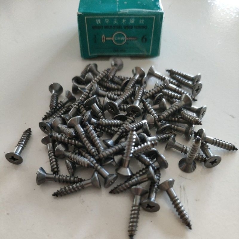 Jual 1 Kotak Skrup kayu 3/4 inch skrup engsel skrup kunci pintu paku ...