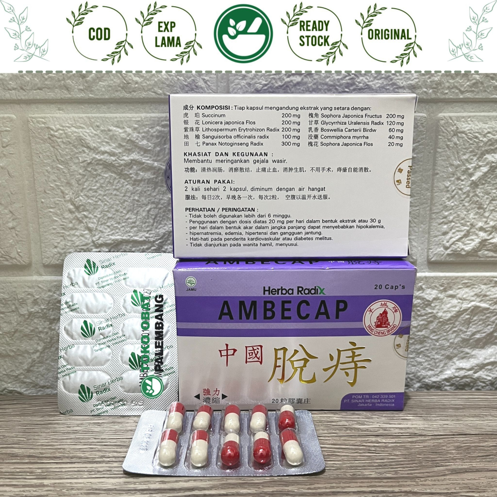 Jual AMBECAP 20KAPSUL Zhongguo Moschus TUOGE AMBEIEN hemoroid ...