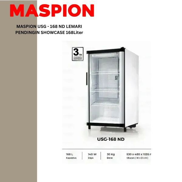Jual MASPION USG168 ND BG LEMARI PENDINGIN SHOWCASE 168Liter - Khusus ...