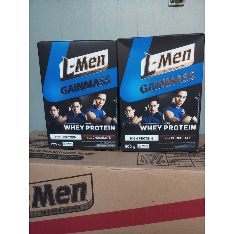 Jual L-Men Gainmass whey protein men 225gr chocolate | Shopee Indonesia
