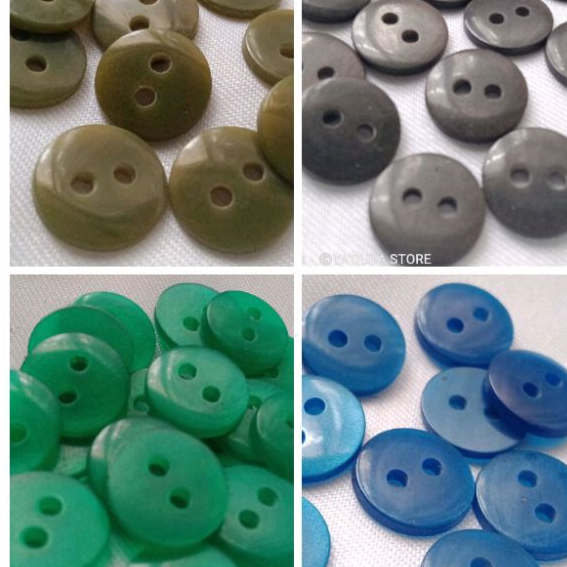 Jual KANCING BAJU HEM LUBANG 2 DUA HITAM BIRU HIJAU LUMUT BOTOL ABU ...