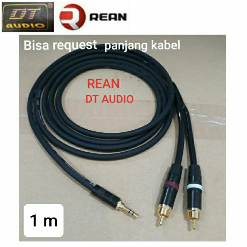 Jual Kabel DT Audio Jack REAN TRS 3,5 mm to 2 RCA (1 m) | Shopee Indonesia